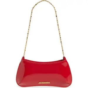 Jacquemus Le Petit Bisou Chaine Patent Shoulder Bag Red/gold 47g