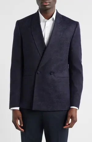 JACK VICTOR Shawl Collar Double-breasted Dinner Jacket - Navy