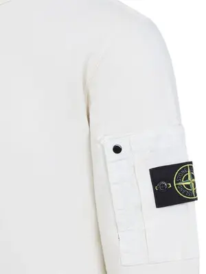 Stone Island Sweatshirt With Sleeve Logo - White