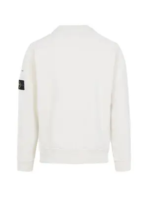 Stone Island Sweatshirt With Sleeve Logo - White