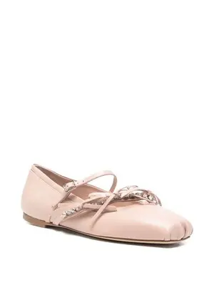 JIMMY CHOO Loli Leather Ballet Flats - Pink