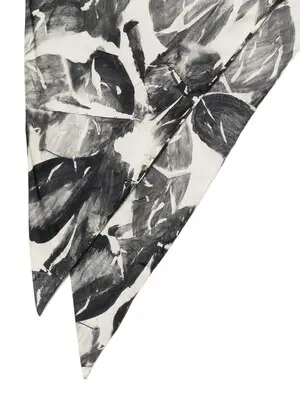 ALYSI Printed Silk Foulard - Black