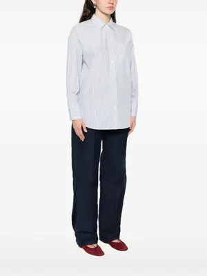 Woolrich Striped Cotton Shirt - Sky Blue