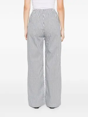 IRO PARIS Cotton Blend Striped Trousers - Sky Blue