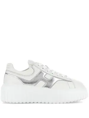 Hogan H-stripes Leather Sneakers - Silver