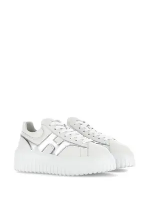 Hogan H-stripes Leather Sneakers - Silver