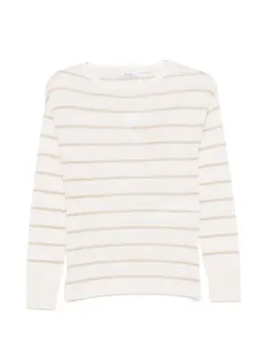 Max Mara Cashmere And Silk Striped Sweater - Beige
