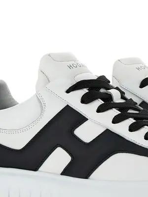 Hogan H-stripes Leather Sneakers - Black