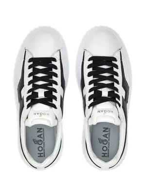 Hogan H-stripes Leather Sneakers - Black