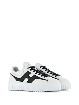 Hogan H-stripes Leather Sneakers - Black