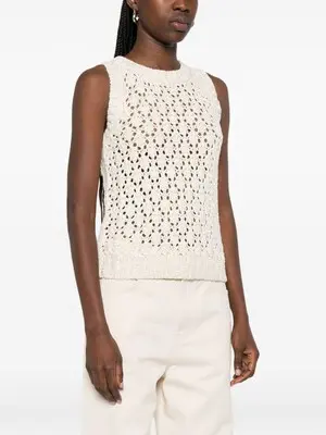Fabiana Filippi Sleeveless Open-knit Top