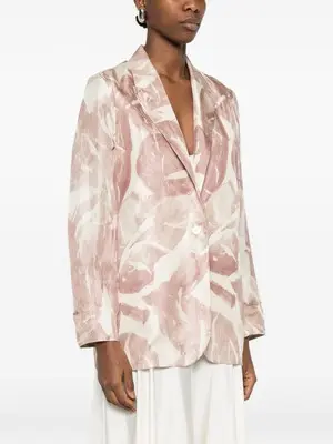 ALYSI Printed Single-breasted Jacket - Pink