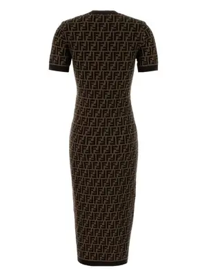 Fendi Ff Cotton Dress - Brown