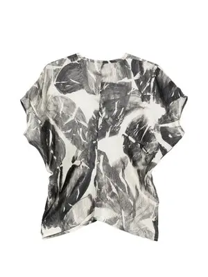 ALYSI Printed Silk Shirt - Black
