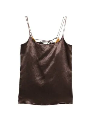 ALYSI Satin Top - Brown