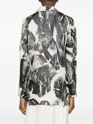 ALYSI Printed Single-breasted Jacket - Black
