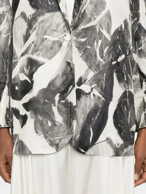 ALYSI Printed Single-breasted Jacket - Black
