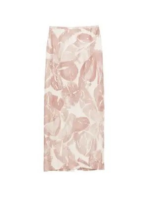 ALYSI Printed Silk Skirt - Pink