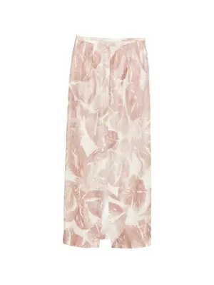 ALYSI Printed Silk Skirt - Pink