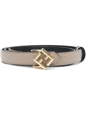 Fendi Ff Diamonds Leather Belt - Black