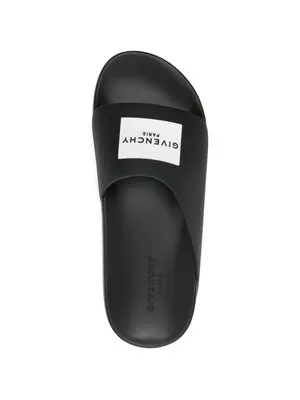 Givenchy Label Pool Slides - Black