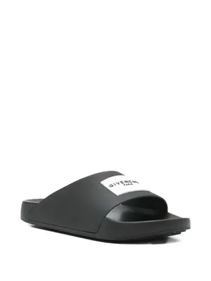 Givenchy Label Pool Slides - Black
