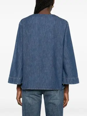 Valentino Garavani Vlogo Signature Denim Blouse - Blue