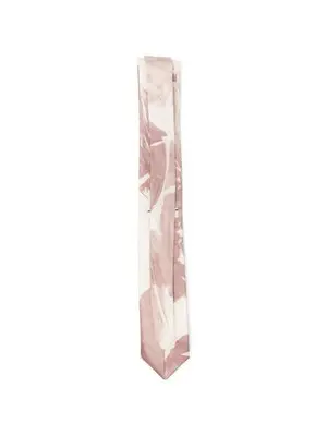 ALYSI Printed Silk Necktie - Pink