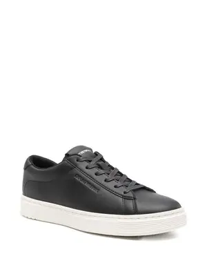 Emporio Armani Leather Sneakers - Black