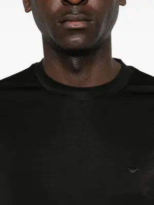 Emporio Armani Modal And Silk Blend T-shirt - Black