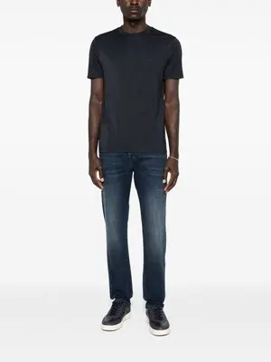 Emporio Armani Modal And Silk Blend T-shirt - Blue