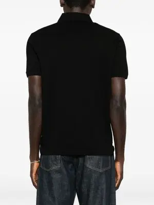 Emporio Armani Logo Cotton Polo Shirt - Black
