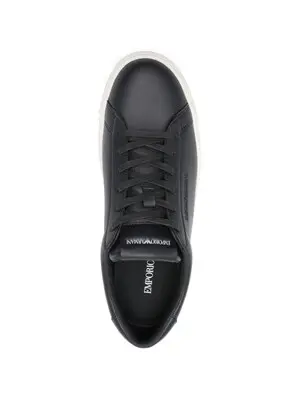Emporio Armani Leather Sneakers - Blue