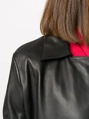 Emporio Armani Leather Biker Jacket - Black