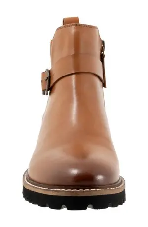 Softwalk Buckle Strap Leather Boots - Luggage