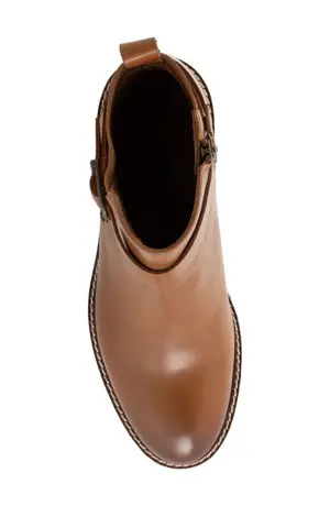 Softwalk Buckle Strap Leather Boots - Luggage