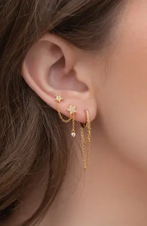 GIRLS CREW Stellar Connection Double Piercing Drop Earrings