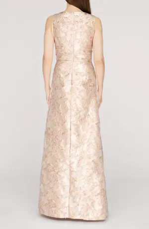 Js Collections Deborah A-line Jacquard Gown