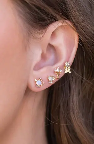 GIRLS CREW Disney Be Our Guest Stud Earrings Set - Gold