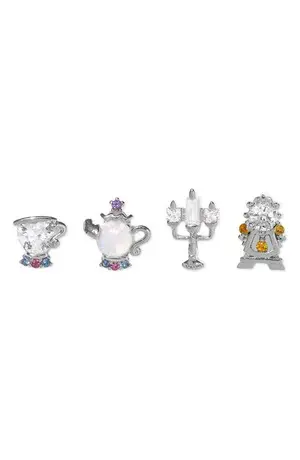 GIRLS CREW Disney Be Our Guest Stud Earrings Set - Silver