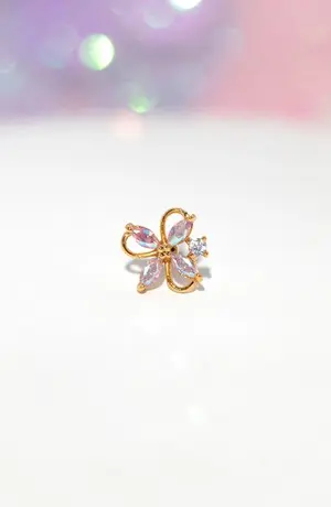 GIRLS CREW Crystal Gardenia Piercing Stud Earring