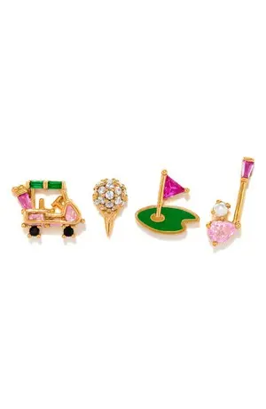 GIRLS CREW Hole In One Stud Earring Set - Gold