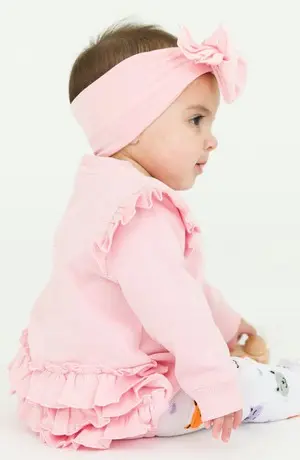 RUFFLEBUTTS Cotton Sweatshirt Bubble Romper