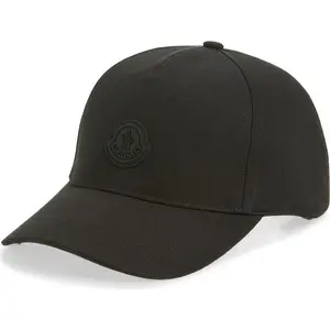 Moncler Logo Patch Baseball Cap - Black