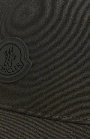 Moncler Logo Patch Baseball Cap - Black