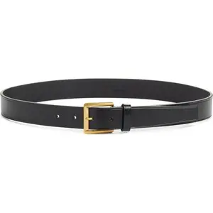 Saint Laurent Buckle Leather Belt - Black