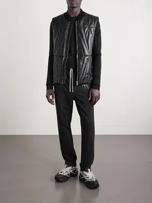 Rick Owens Logo-appliquéd Quilted Leather Gilet
