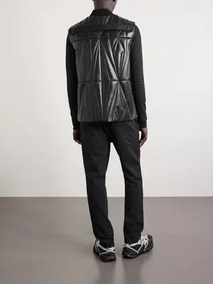 Rick Owens Logo-appliquéd Quilted Leather Gilet