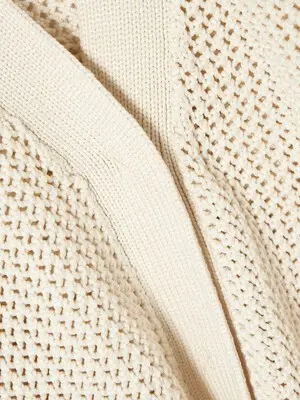 Max Mara Open-knit Silk-blend Cardigan - Neutrals