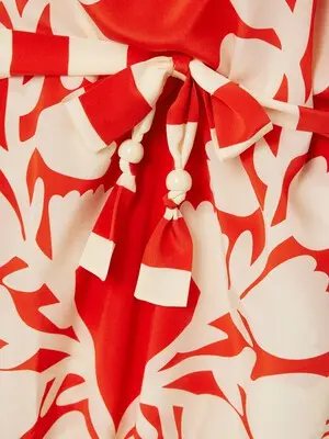 ERES Holi Belted Printed Silk Crepe De Chine Cover-up - Red
